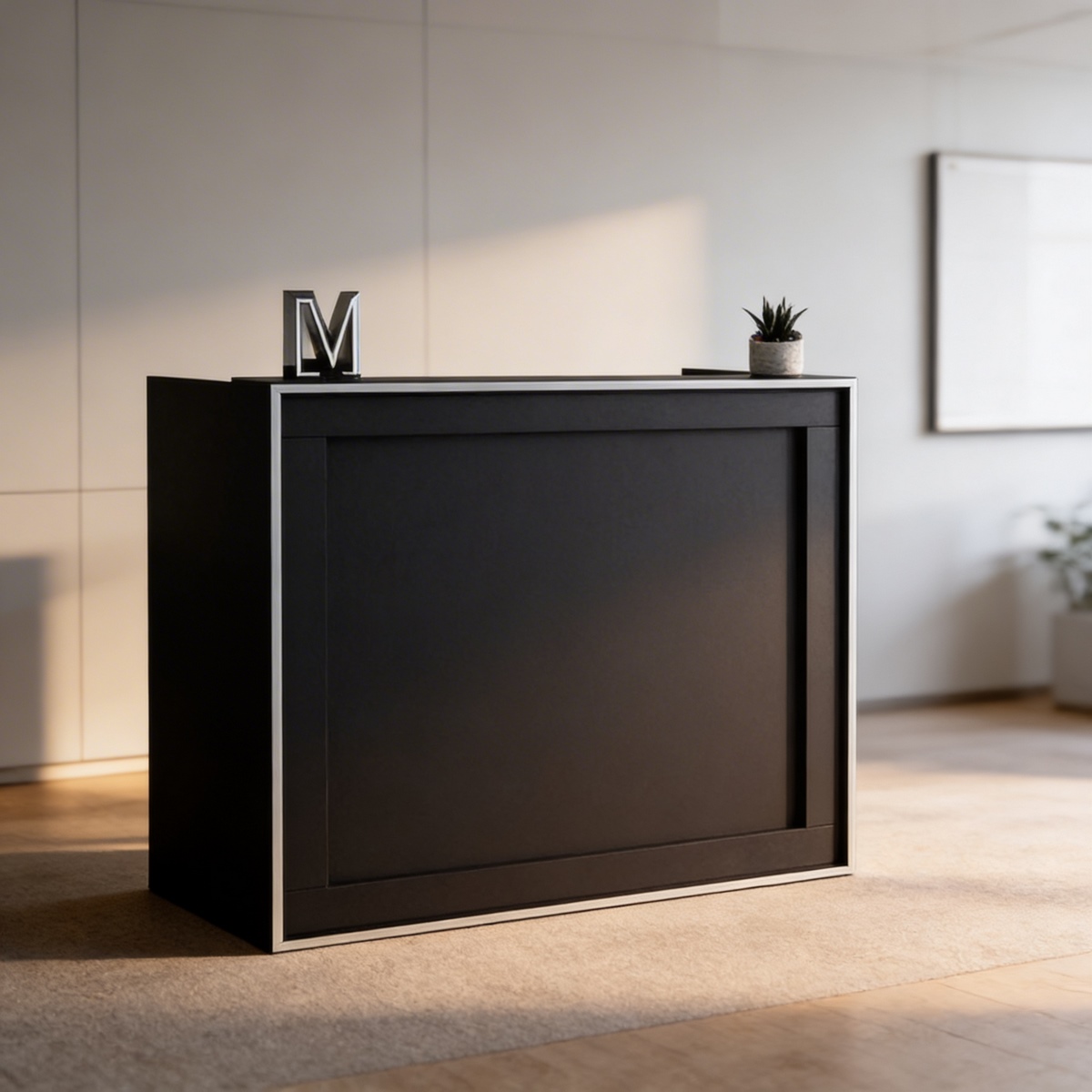 MDF Reception Desk Black - 110x110x50x50 cm | shop now